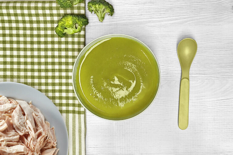 Puré de brócoli con pollo - Recetas para mi bebé